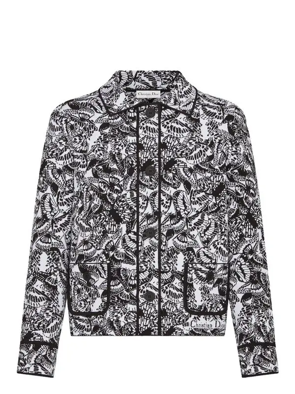 Dior Cropped Jacket With Logo - Black