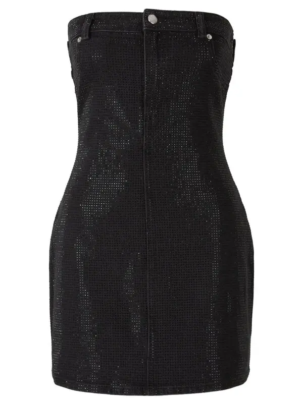 Alexander Wang Mini Glittered Sequined Dress - Black