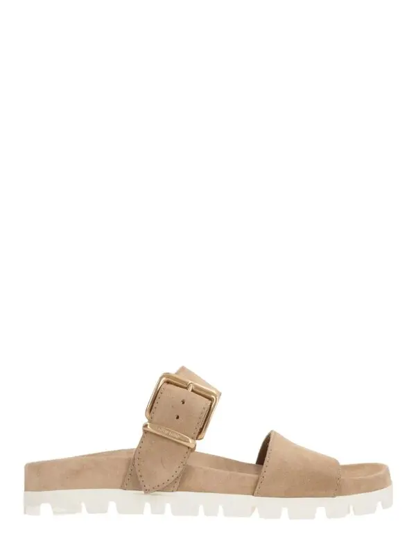 Miu Miu Slip-on Sandals With Adjustable Strap And Buckle - Nude
