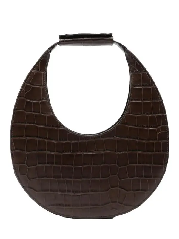 Staud Moon Embossed Croc Effect Tote Bag - Black