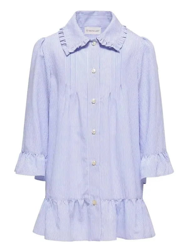 Moncler Striped Shirt Dress - Light Blue