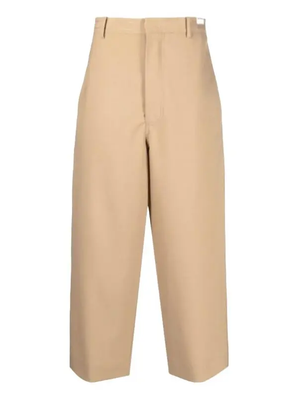Marni Wide Leg Cropped Wool Trousers - Nude