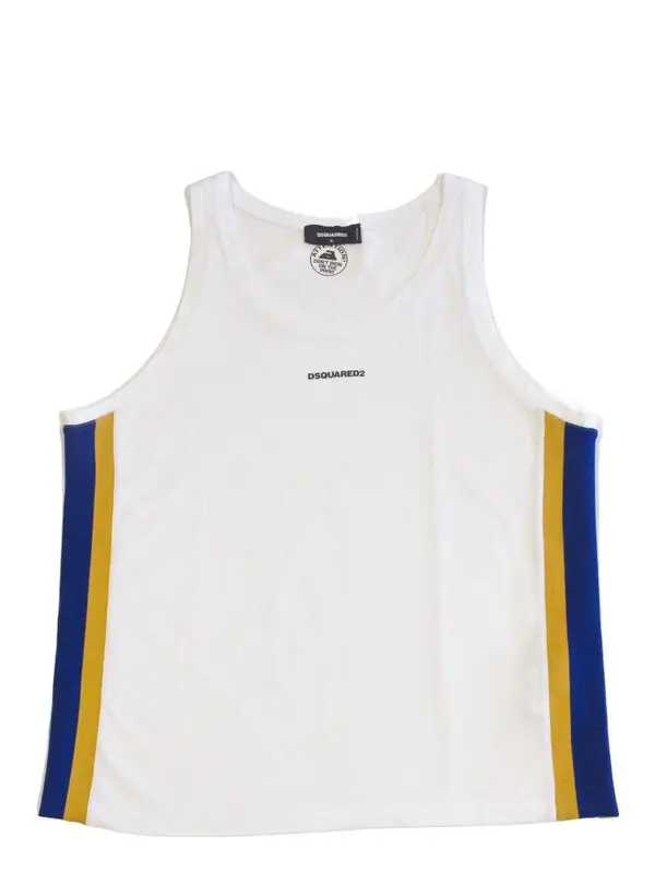 Dsquared2 Logo Vest With Striped Trim - White