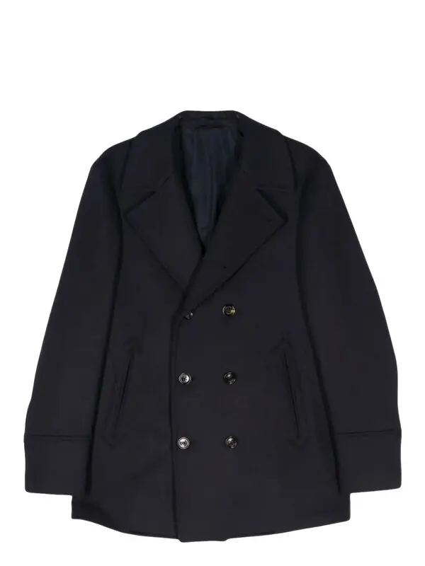Eleventy Double-breasted Coat With Notched Lapel - Navy Blue