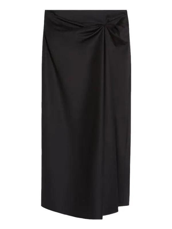 Max Mara Asymmetric Draped Midi Skirt - Black