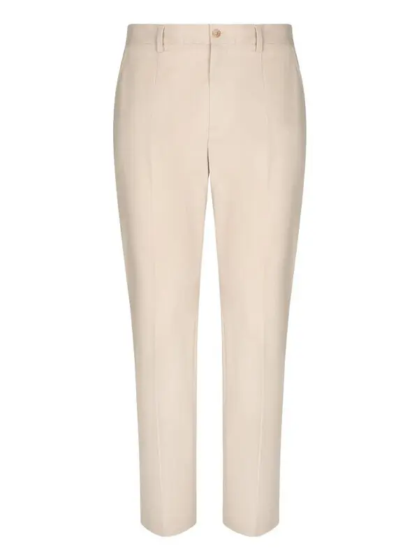 Dolce & Gabbana Logo Patch Tailored Trousers - Nude