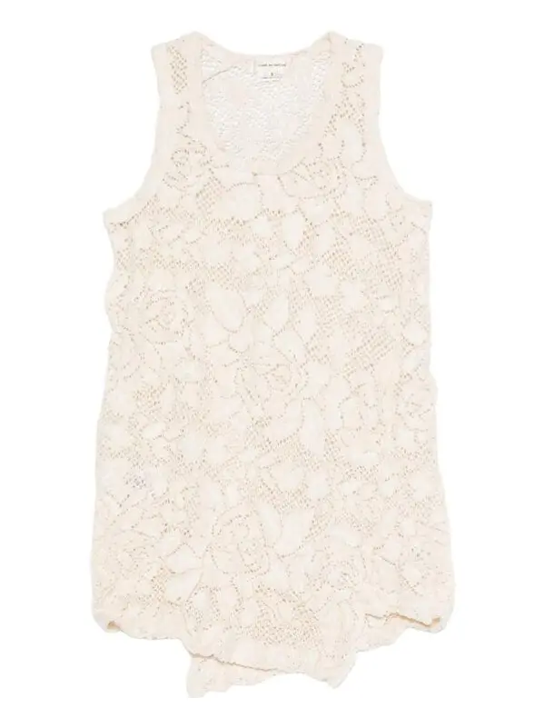 Comme Des Garçons Floral Embroidered Asymmetric Vest - No