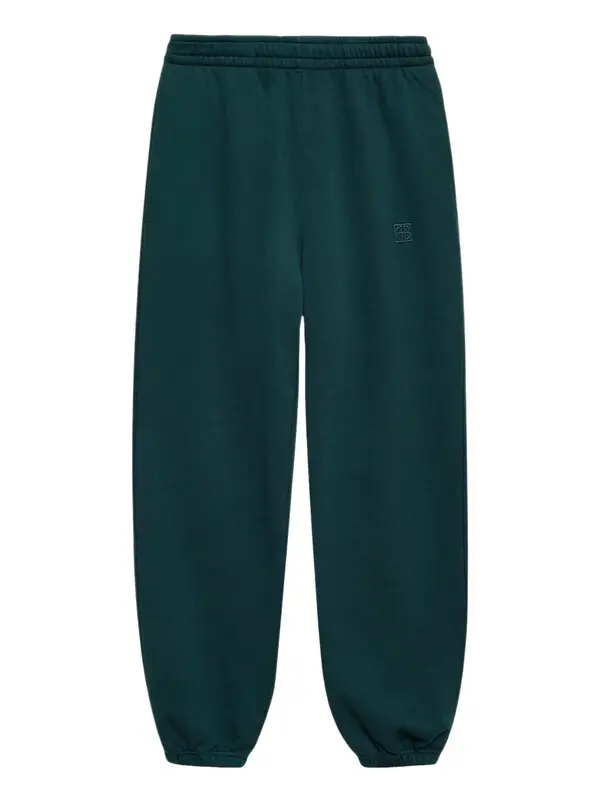 ANINE BING Monogram Embroidered Track Pants - Green