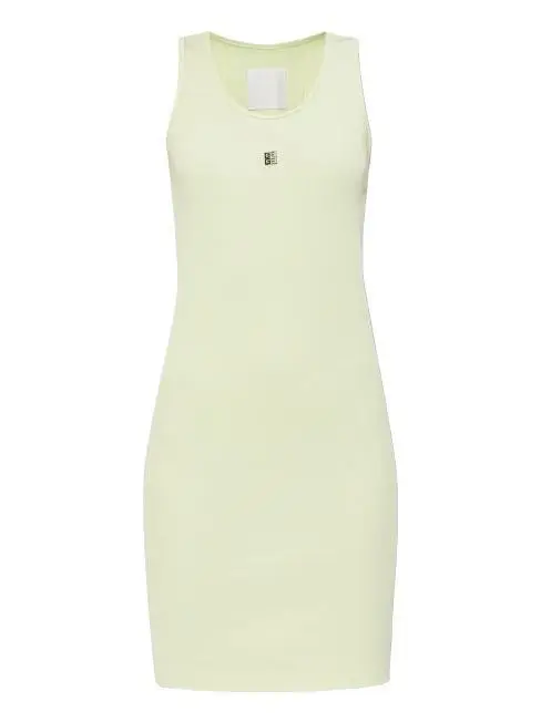 Givenchy 4g Plaque Ribbed Knit Tank Dress - White