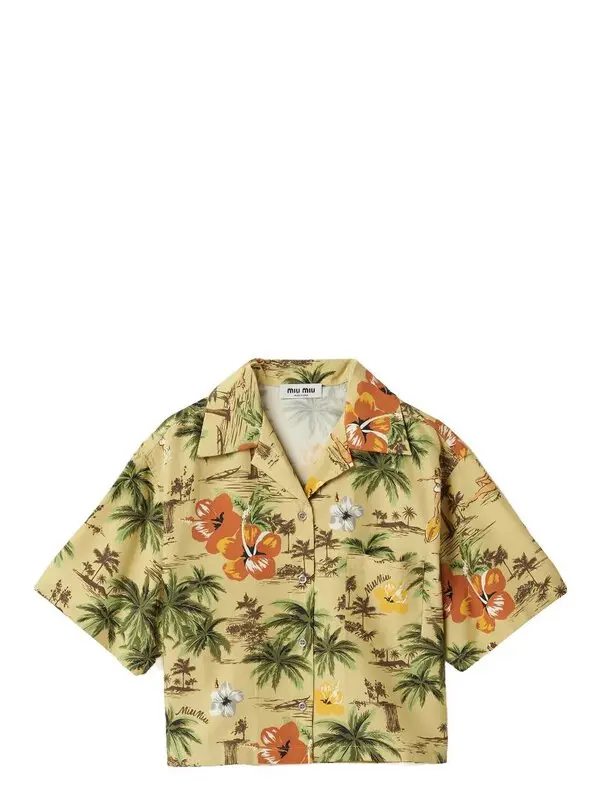 Miu Miu Graphic Printed Shirt - Green