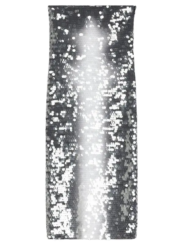 Sportmax Stemma Sequin Embellished Strapless Midi Dress - Shadow Black