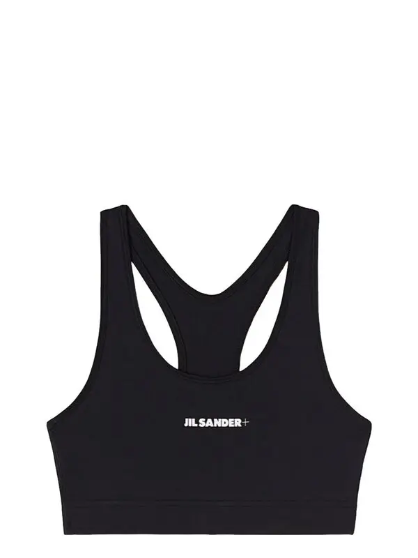 JIL SANDER Logo Printed Sports Bra - Black