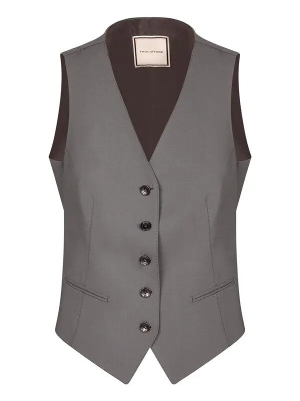 Tagliatore Gracie Single-breasted Vest - Gray