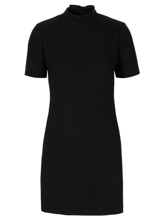 Valentino Garavani Short Sleeve Dress With Logo Detail - Black