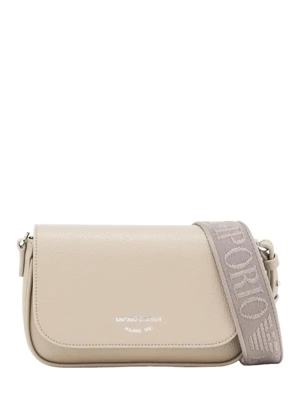 Emporio Armani Mini Shoulder Bag With Logo Strap - Light Brown