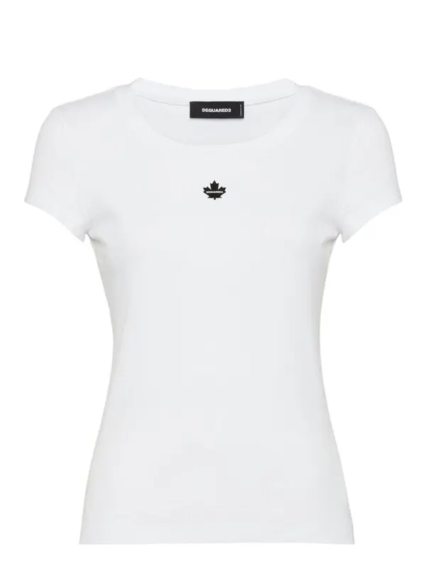 Dsquared2 Leaf Logo Plaque Crewneck T-shirt - White