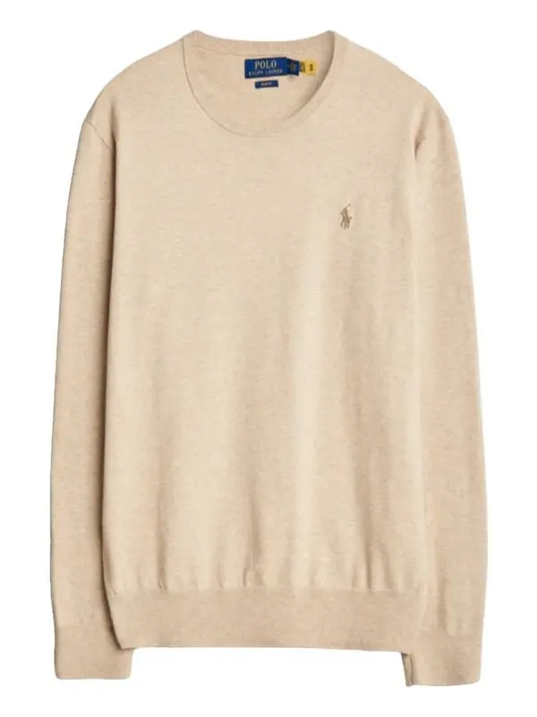 Polo Ralph Lauren Crewneck Sweater With Embroidered Logo - Nude
