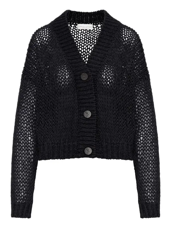 ROBERTO COLLINA Button-fastening V-neck Cardigan - Black