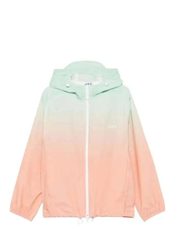 A.p.c. Meadow" Hooded Jacket With Gradient Print - Peach Orange
