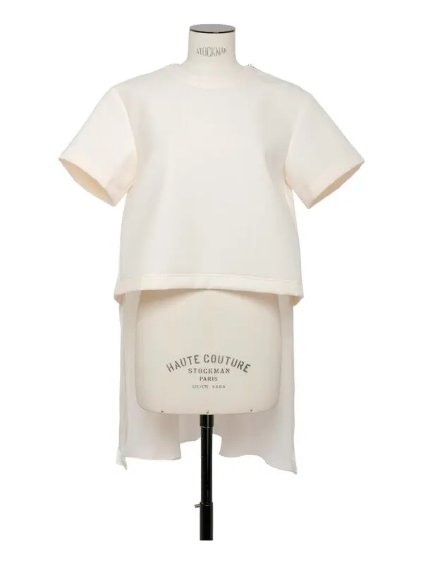 Sacai Contrast-panel T-shirt - Off White