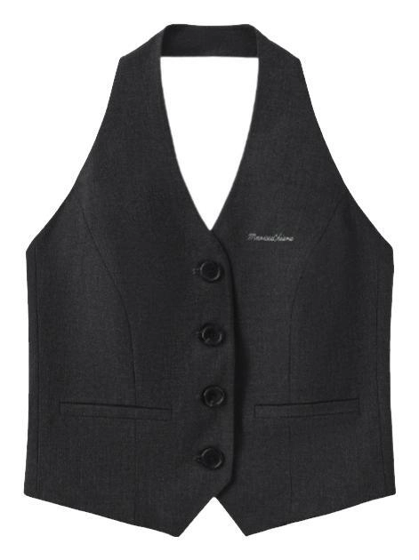 Marissa Chiara Button Vest - Grey