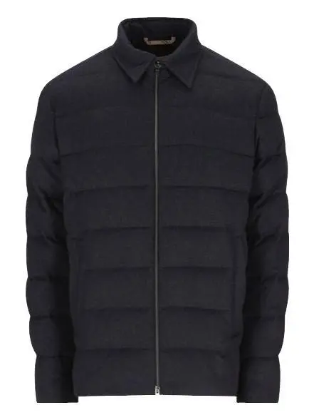 Herno Padded Zip-up Jacket With Classic Collar - Black