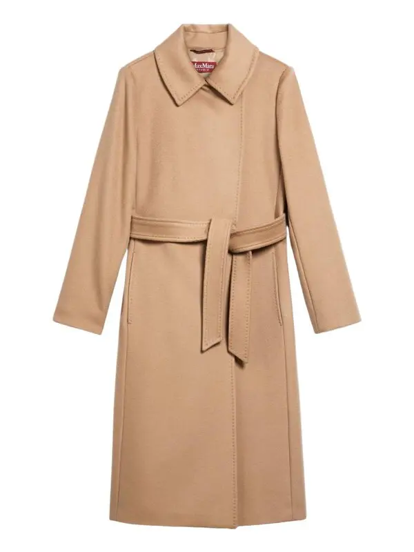 Max Mara Belted Long-sleeved Coat - Camel