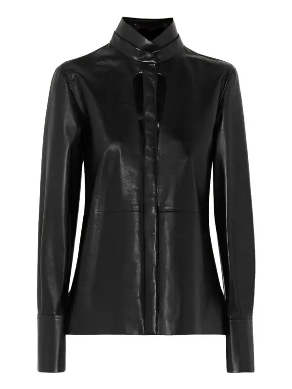 Givenchy Leather Cut-out Blouse - Black