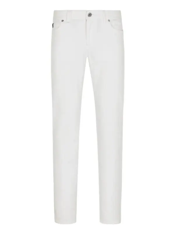 Brioni Cotton Denim Meribel Fitted Jeans - White