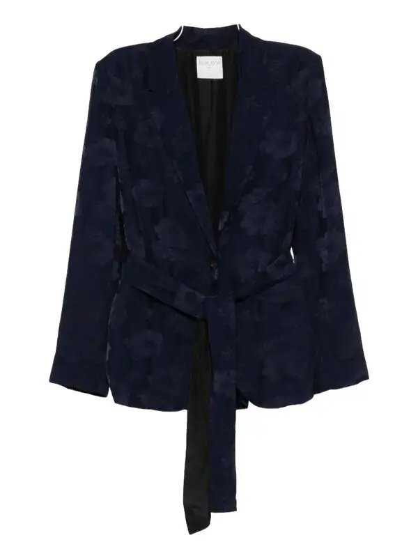 FORTE_FORTE Floral Tie Detailed Blazer - Black