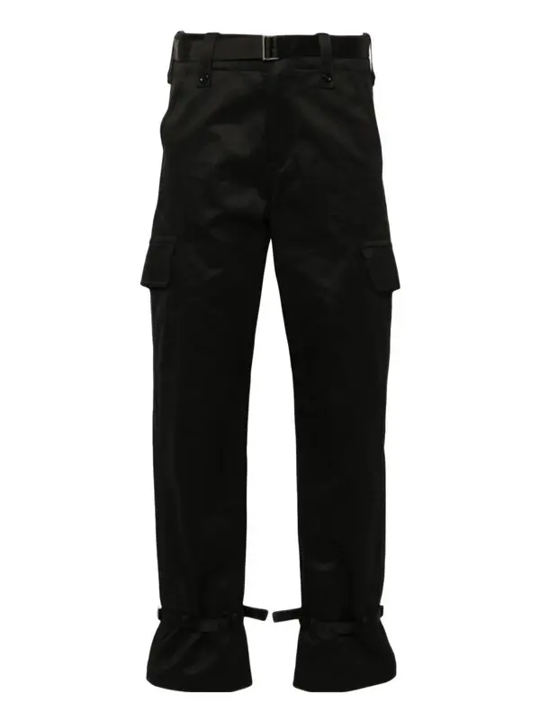 Sacai Straight-leg Belted Cargo Trousers - Black