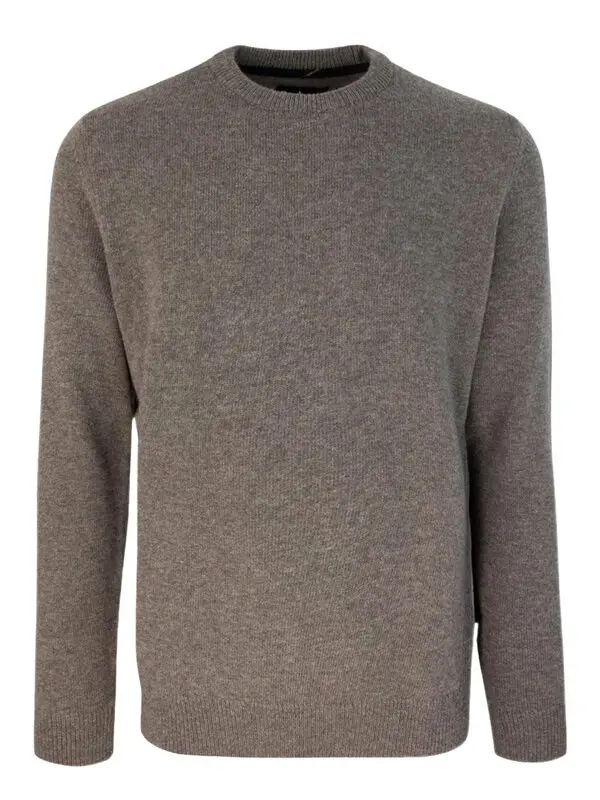 Barbour Checked-panel Crewneck Jumper - Brown