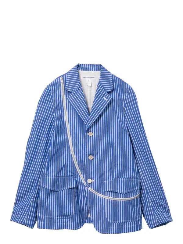 Comme Des Garçons Striped Blazer Jacket - Blue