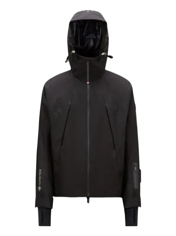 Moncler Lapaz Ski Jacket With Hood And Logo Details - Black