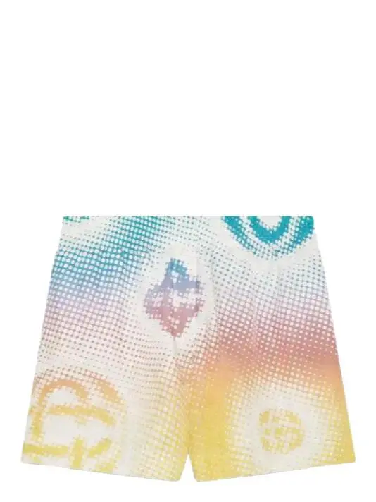 Casablanca Halftone Logo Print Silk Shorts - Color