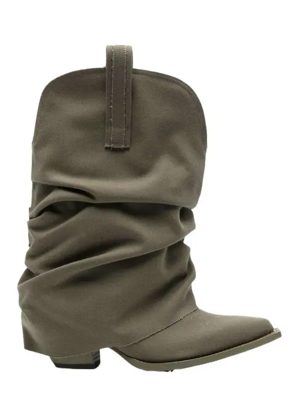 R13 Low Rider Slouchy Cowboy Boots - Green