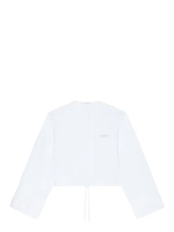 Givenchy Utility Cropped Poplin Shirt With Patch - White