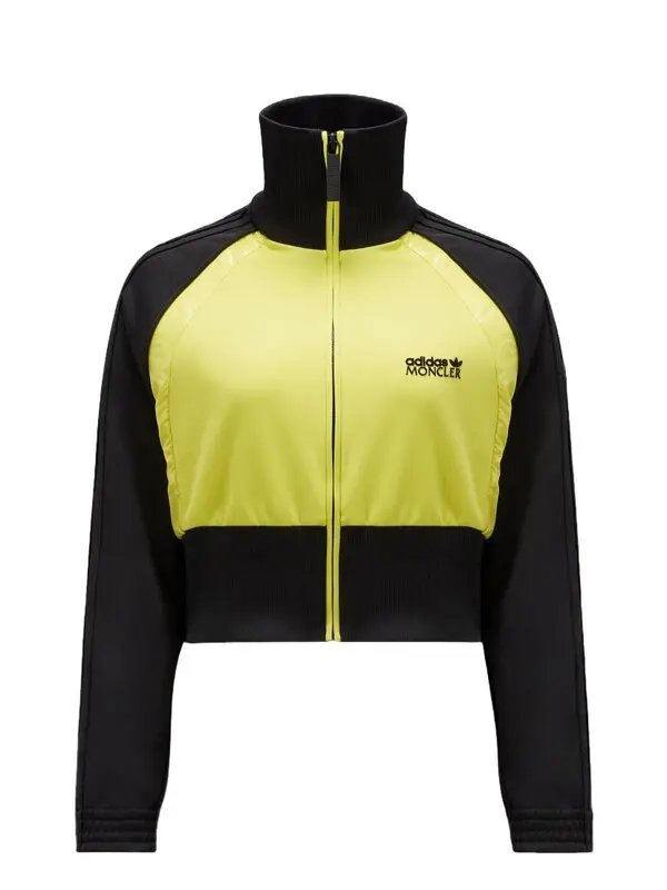 Moncler Acetate Zip-up Cropped Track Jacket - Black