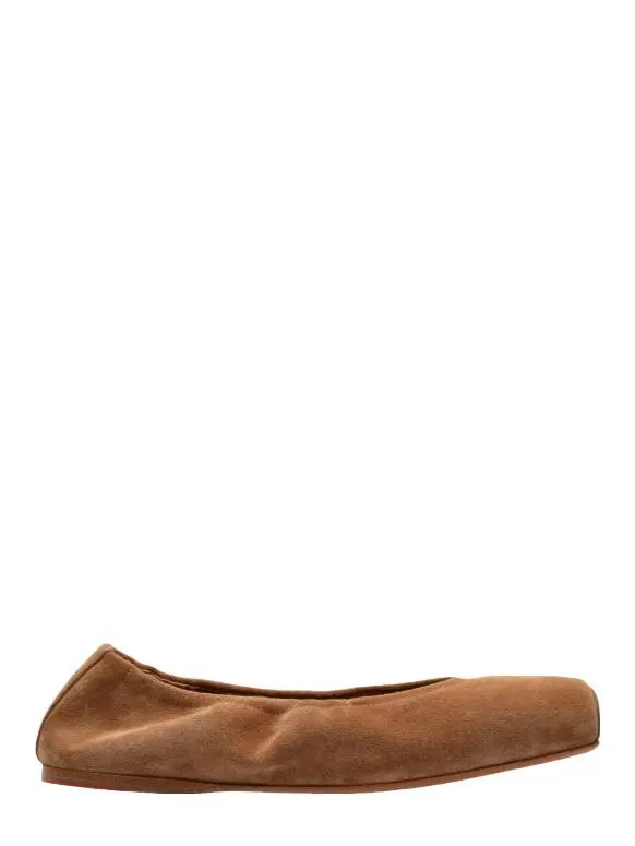 Alaïa Square Toe Ballet Flats - Brown