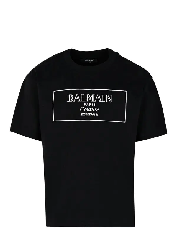 Balmain Logo Print T-shirt - Black