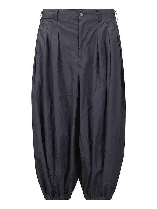 Comme Des Garçons Pleated Wide Leg Pants - Black