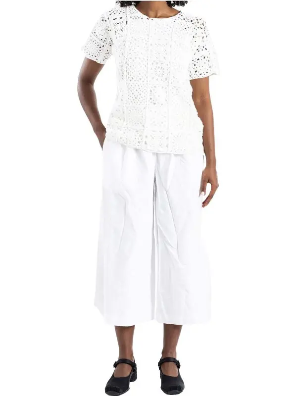 Comme Des Garçons Elastic Waist Casual Pants - White