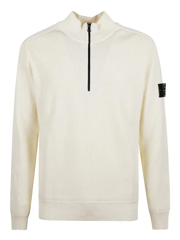 Stone Island High Neck Knitted Sweater - Ivory