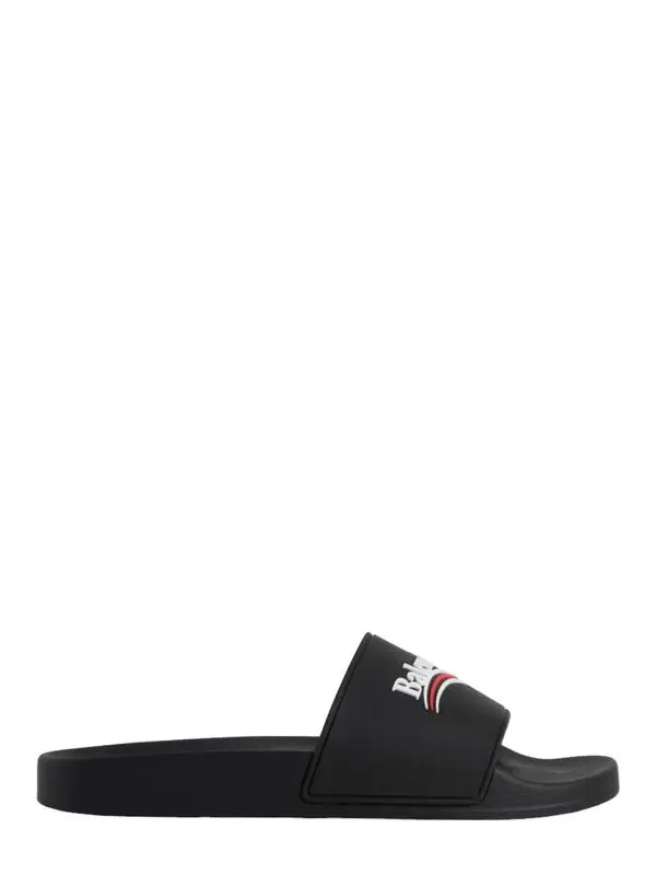 Balenciaga Logo Detailed Slip-on Sandals - Black