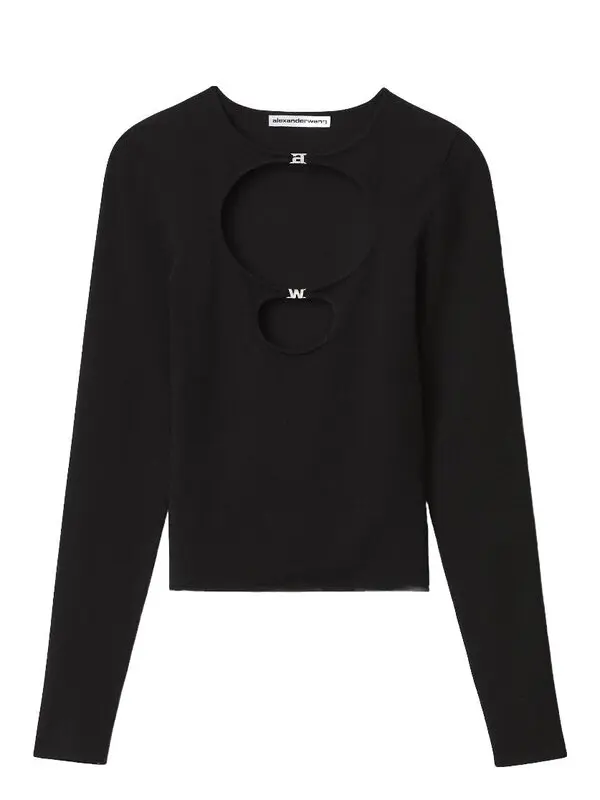Alexander Wang Cut-out Long Sleeve Top - Black