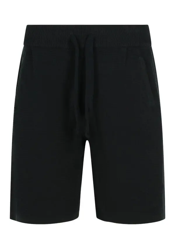 LANEUS Drawstring Bermuda Shorts - Black