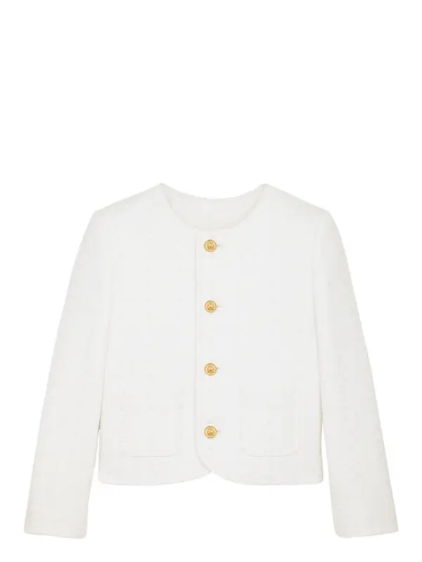 Celine Quilted Cotton Jacket - White/ivory