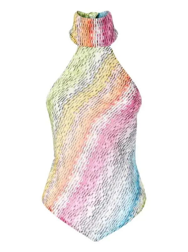 Missoni Sleeveless Turtleneck Top With Asymmetrical Hem - Multicolor
