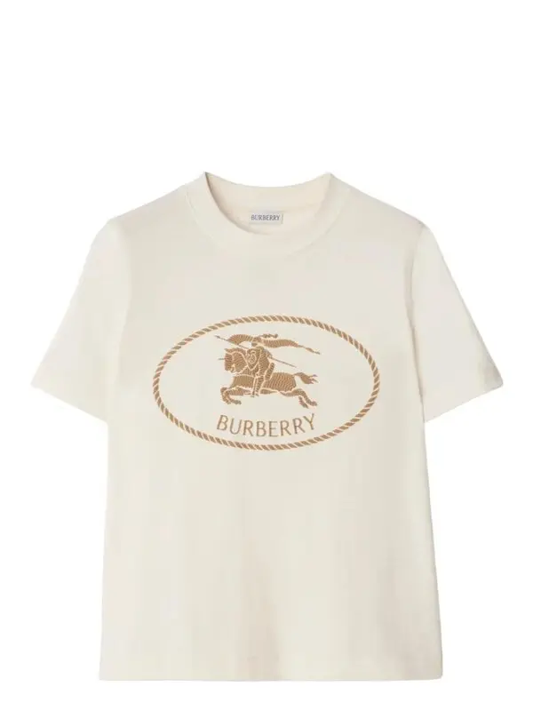 Burberry Knight Stamp Crewneck T-shirt - Chalk