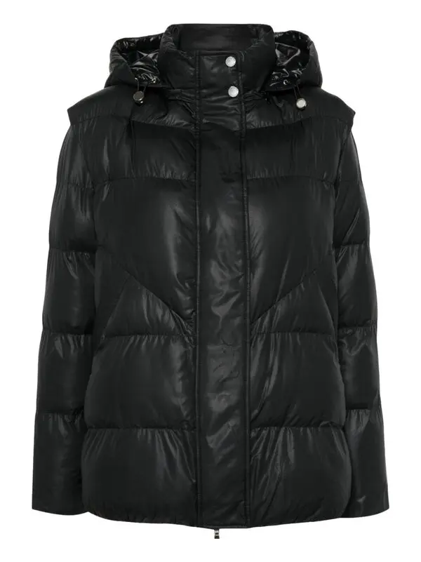 Patrizia Pepe Hooded Puffer Coat - Black